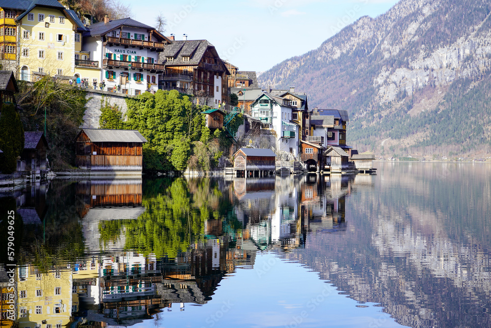 Hallstatt, Hallstetter Lake, Austria - March 2023: Nice view of the ...
