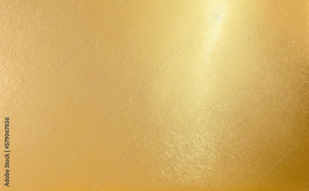 Shiny gold foil polished background with the reflection of golden light ...