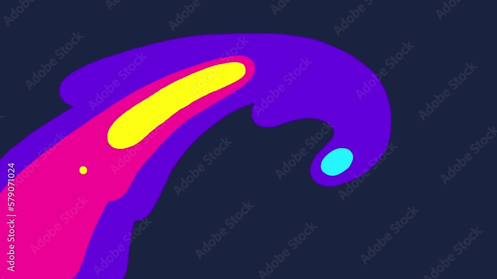 Liquid transition wipe purple violet yellow version. Cartoon animation ...