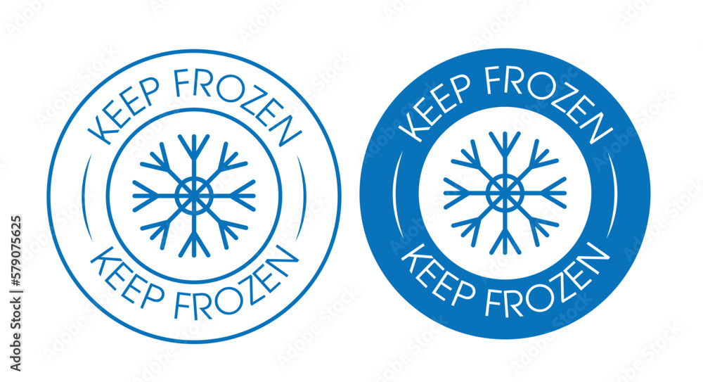keep frozen rounded vector icon with snow flake symbol, blue in color ...