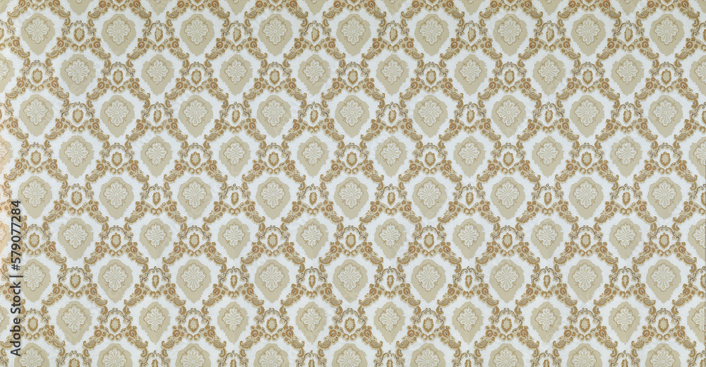 Old wallpaper on the wall. Old wallpaper for texture or background ...