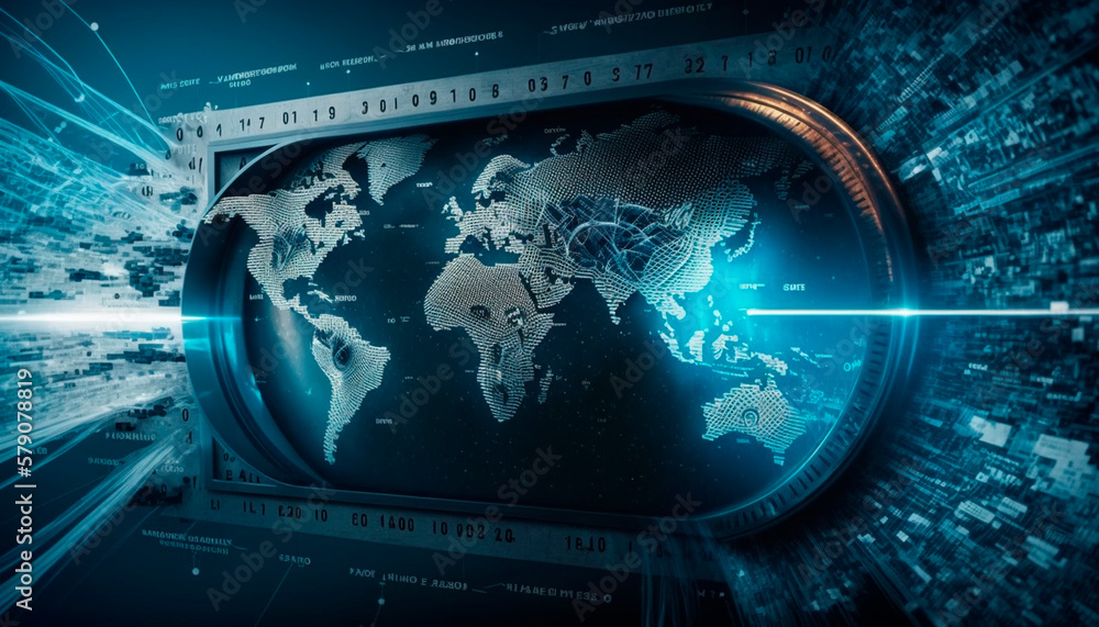 Cartography of the Unknown: Abstract Futuristic Map with Strange ...