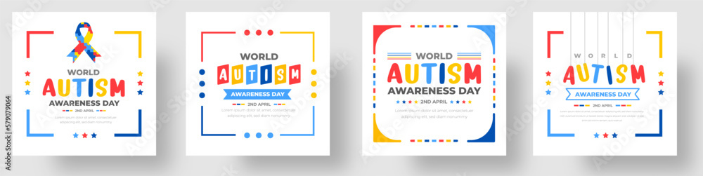 Vetor de World autism awareness day social media post banner design ...