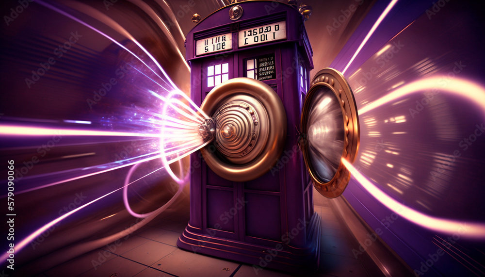 Time Capsule: Mystic Glowing English Phone Booth with Symbols for Time ...