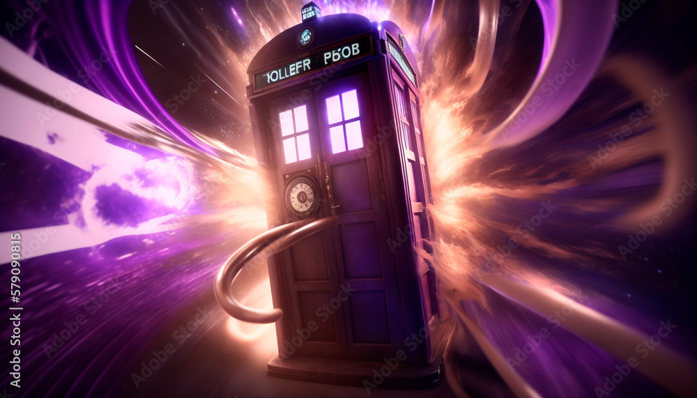 Time Capsule: Mystic Glowing English Phone Booth with Symbols for Time ...