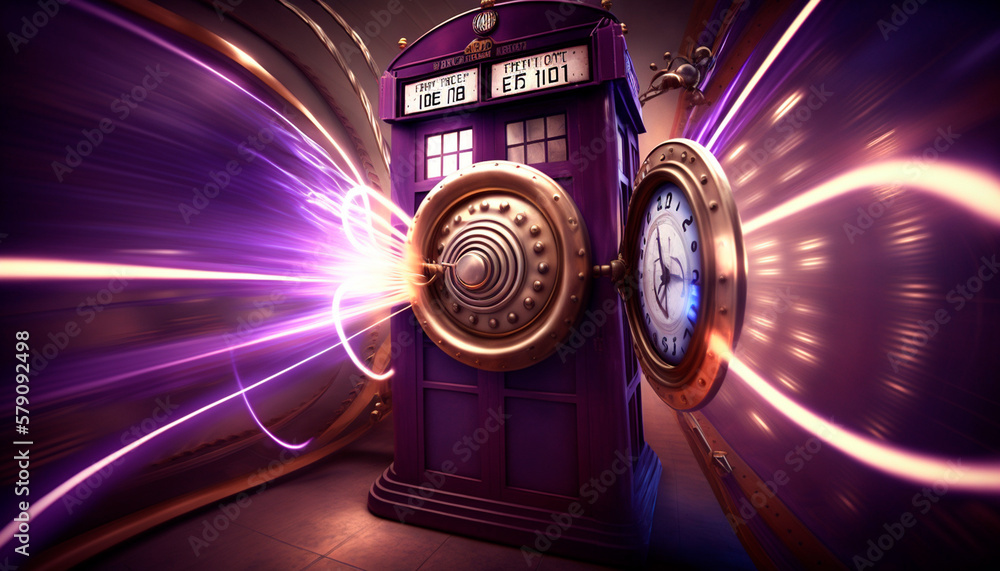 Time Capsule: Mystic Glowing English Phone Booth with Symbols for Time ...