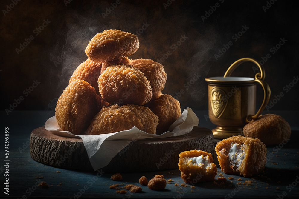 chicken nuggets, created by a neural network, Generative AI technology ...