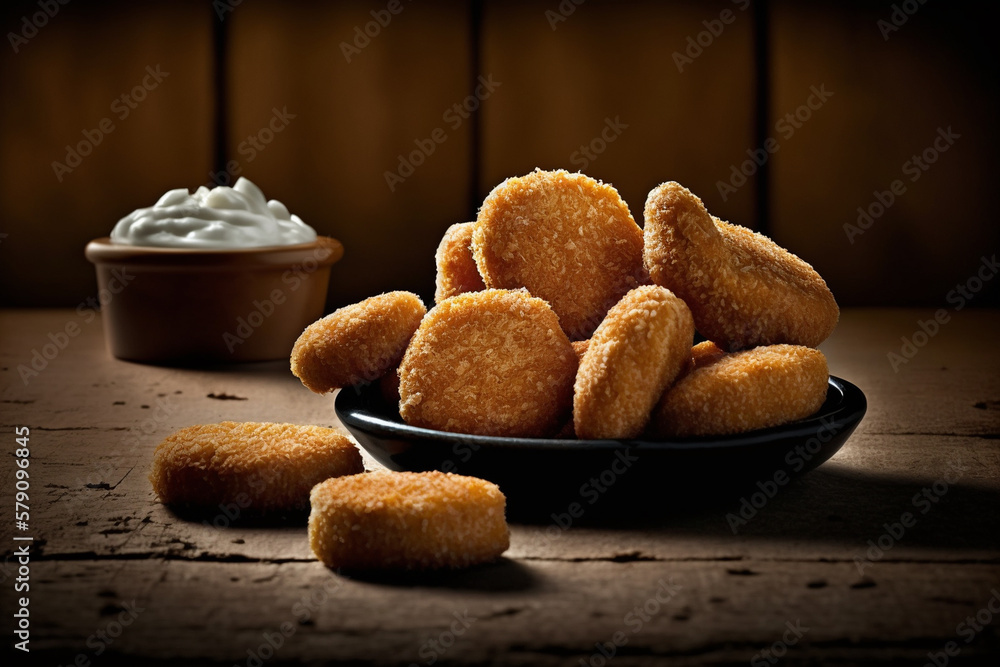 chicken nuggets, created by a neural network, Generative AI technology ...