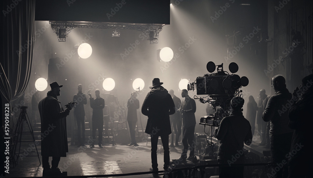 behind the scenes of a movie set, created by a neural network ...