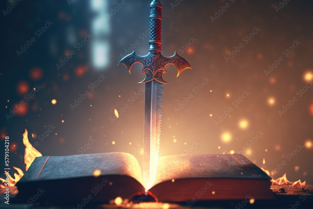 The Bible Word of God Sword of Fire the Gospel of Salvation Stock ...