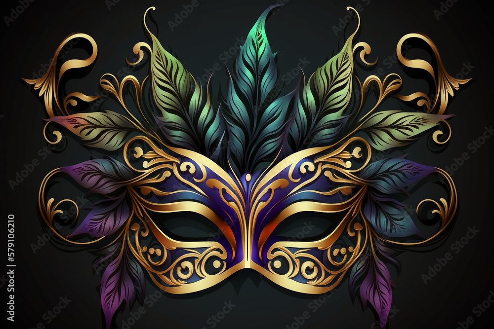 masquerade mask, created by a neural network, Generative AI technology ...