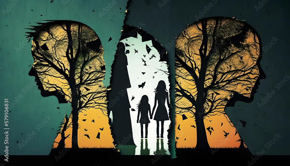 Divorce family breakup and division of children. Psychological problems ...