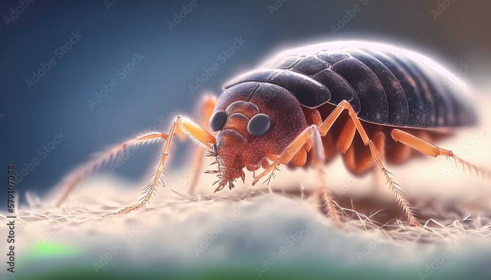 Macro bed bug on human body. AI generation Stock Illustration | Adobe Stock