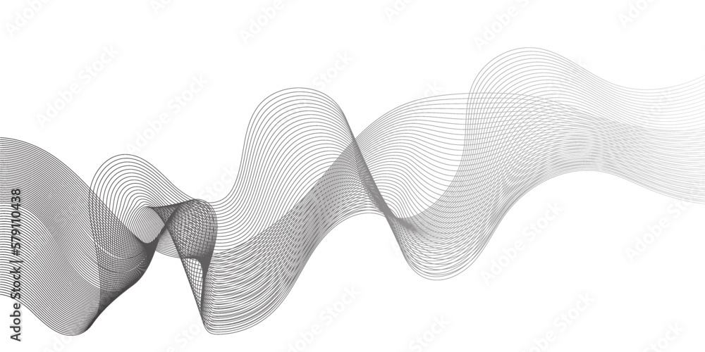 Abstract wave blend lines on transparent background. Design for banner ...