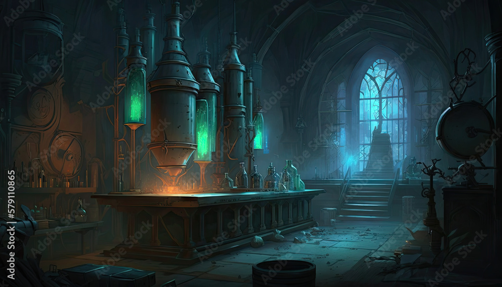 Environment Concept Art for RPG (Generative AI) Stock Illustration ...