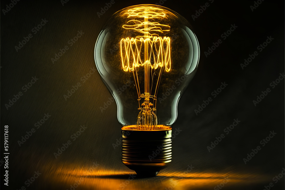 A unique bulb with its bright filament illuminating a dark image. Bold ...