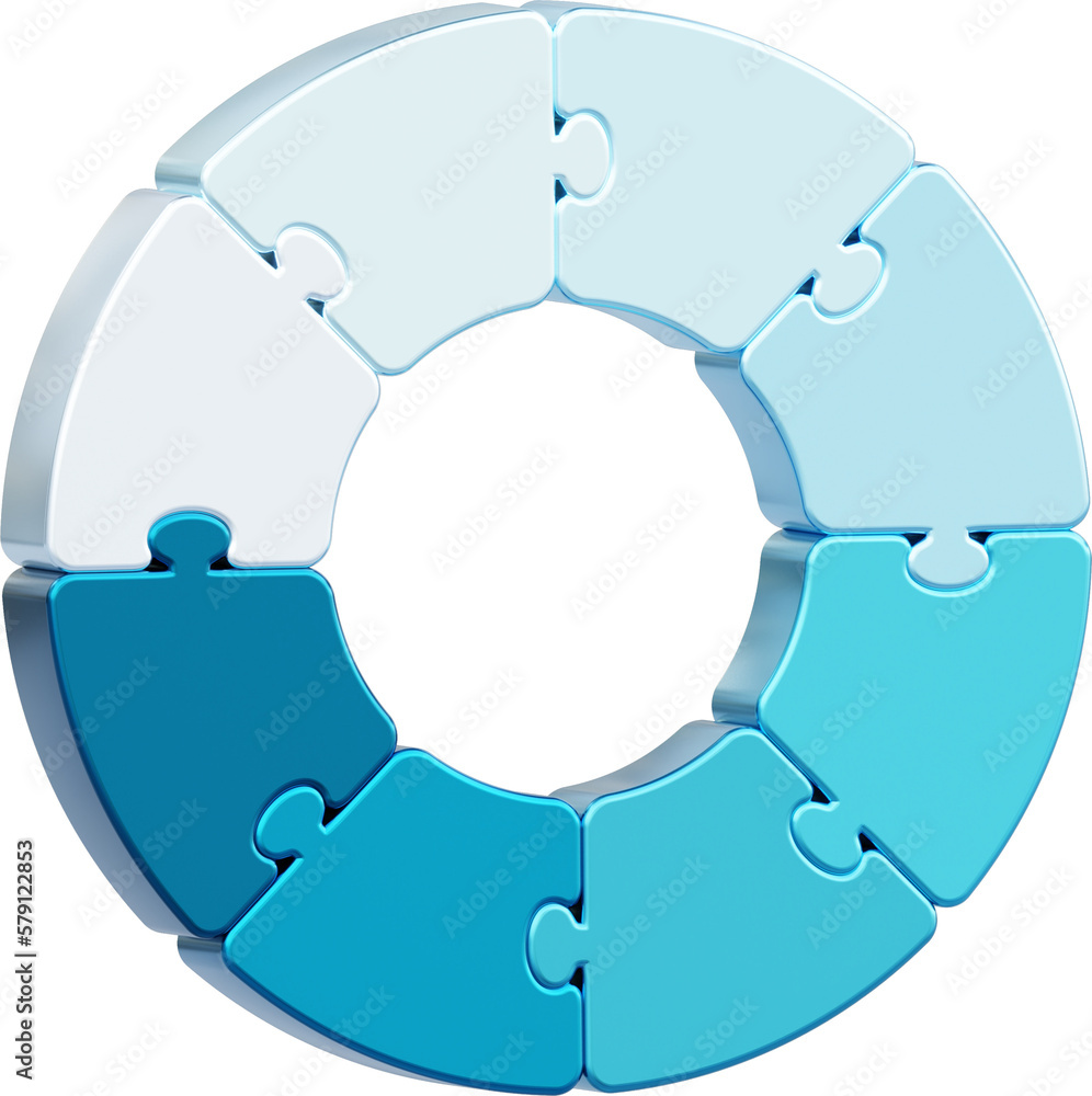 Chart diagram 8 sections or steps. 3d icons for infographic ...