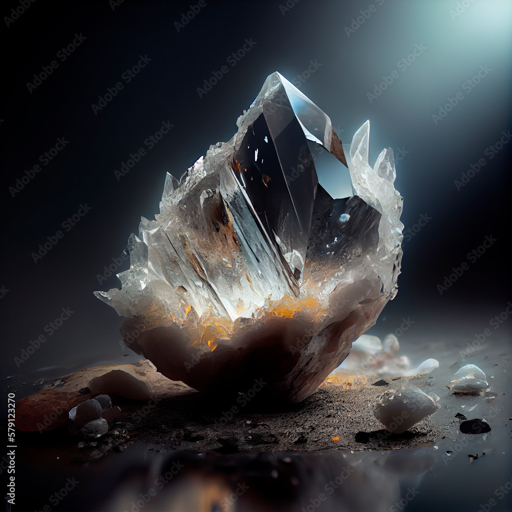 Quartz is a mineral composed of silica. a precious stone that shines ...