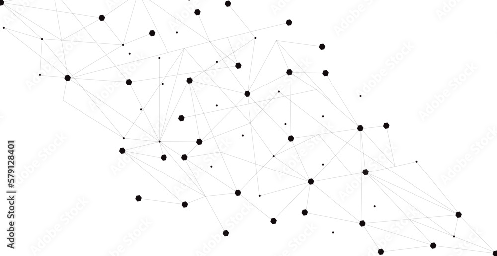Black network. Abstract connection on white background. Network ...