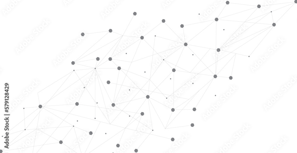 Grey network. Abstract connection on white background. Network ...