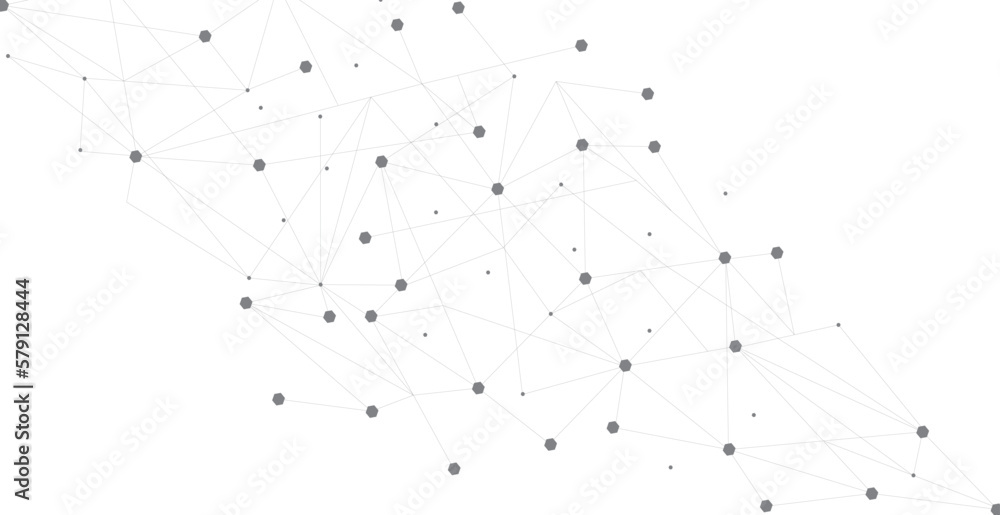 Grey network. Abstract connection on white background. Network ...