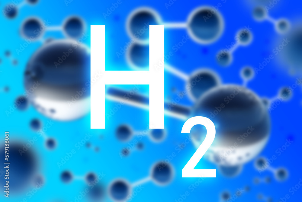 H2 background. Hydrogen under magnifying glass. Chemical composition h2 ...