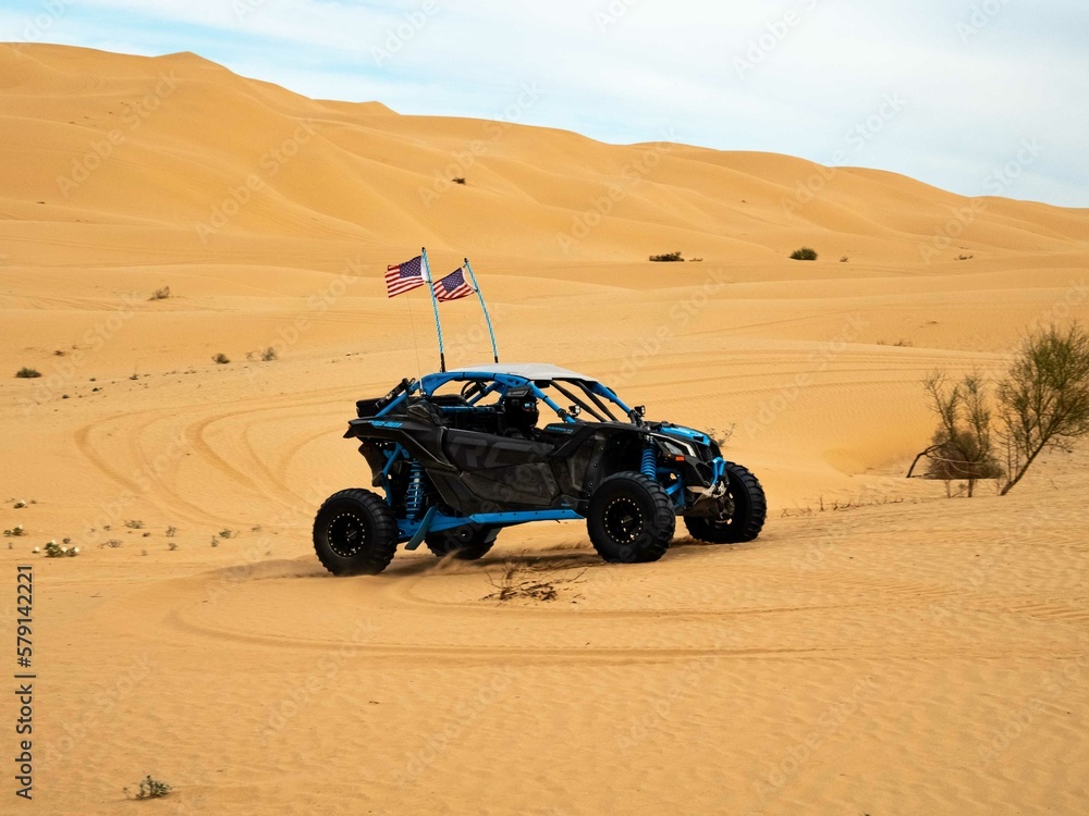 Photo & Art Print Canam UTV side by side off-roading in Glamis Desert ...