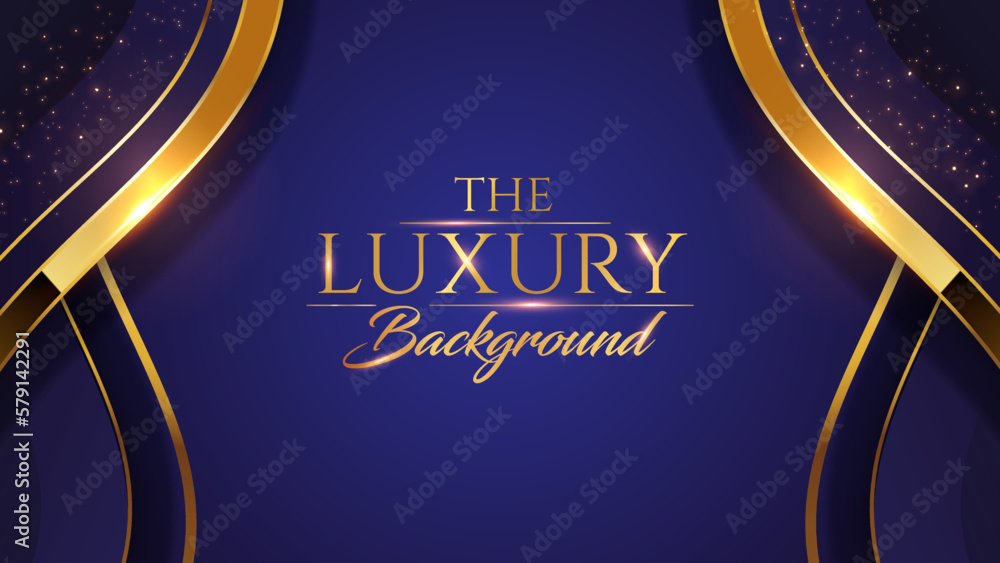 Vetor de Blue Golden Royal Award Background. Curve Graphics Line Dotted ...