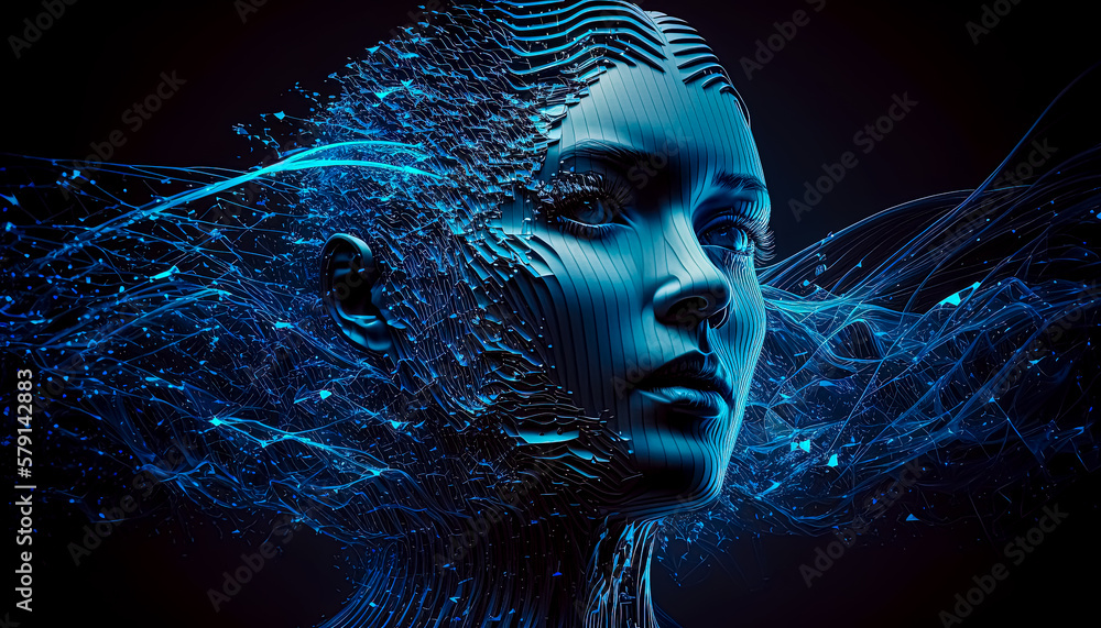 AI Generative Illustration of a Creative Photo of 3D UI Digital Human ...