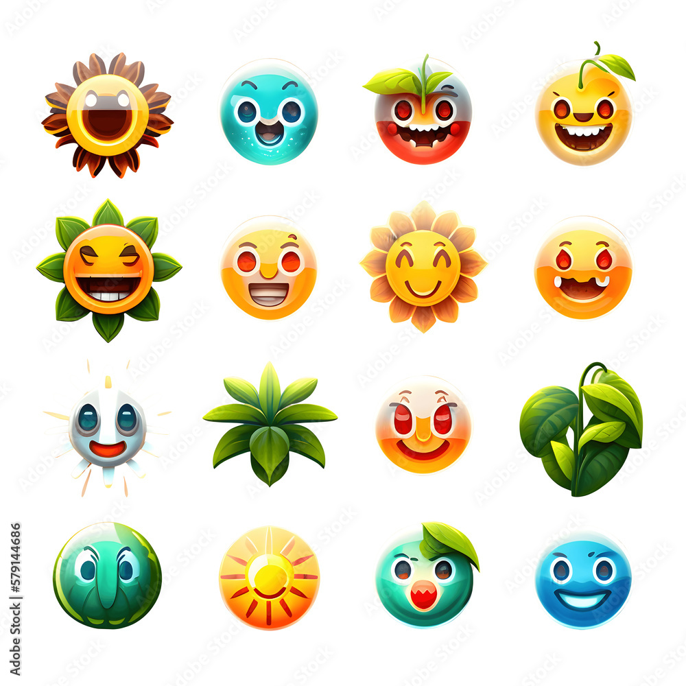 Nature Emojis | Multipack | PNG | No background | Fruit | Vegetables ...
