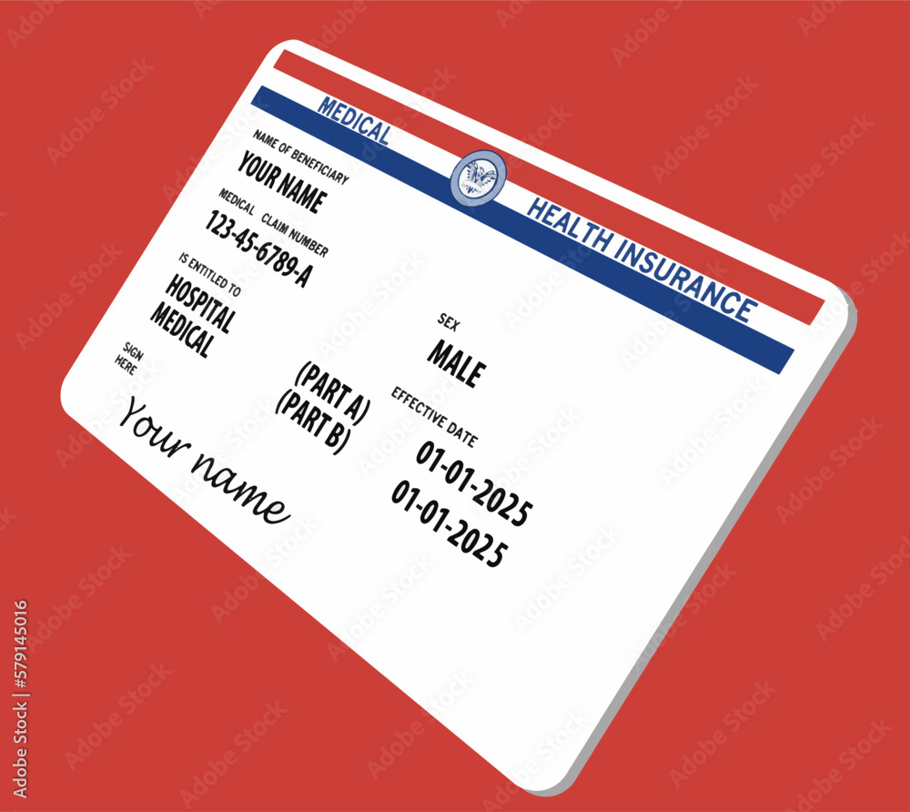 Here is a mock federal government Medicare Health Insurance card ...