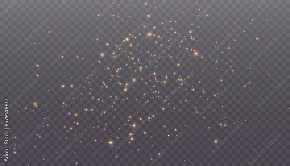 Light effect with lots of shiny shimmering particles isolated on ...