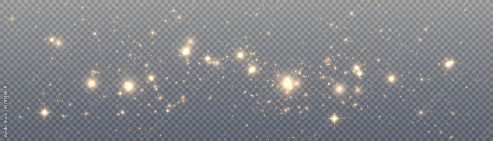 Light effect with lots of shiny shimmering particles isolated on ...