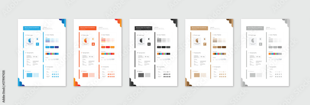 Brand Guidelines Presentation, Brand Guidelines Poster Layout Set ...