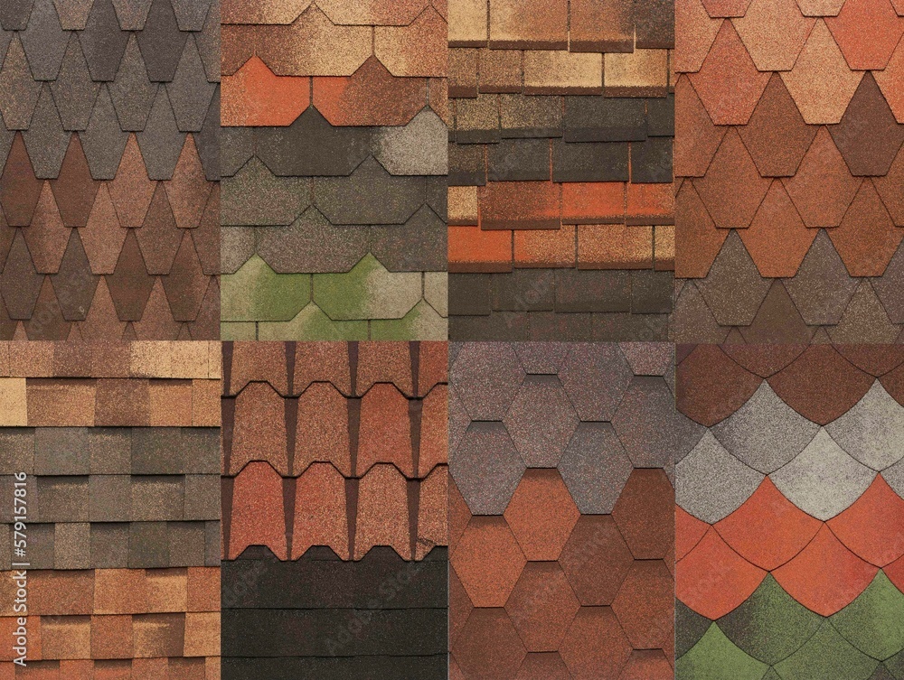 Soft roof, roof tiles, flexible shingles. Roof tiling texture. Flexible ...