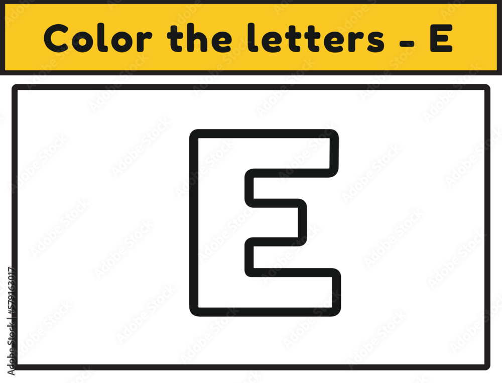 Alphabet letter E. Tracing Worksheet. ABC Activities and Exercises for ...