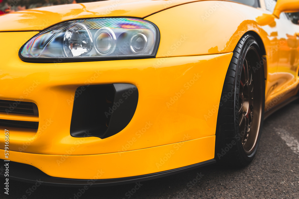 Foto de Lima, Peru; July 2018: Toyota supra mk4 in amazing yellow color ...