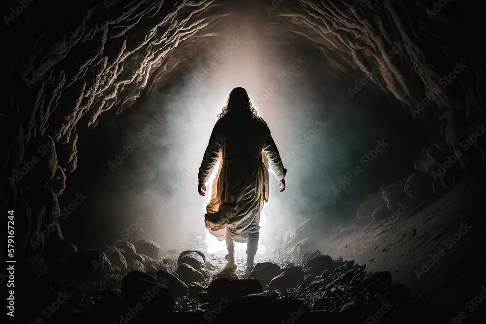 Christ Rose From The Grave, Jesus coming out of the tomb, Romans 6.9 We ...