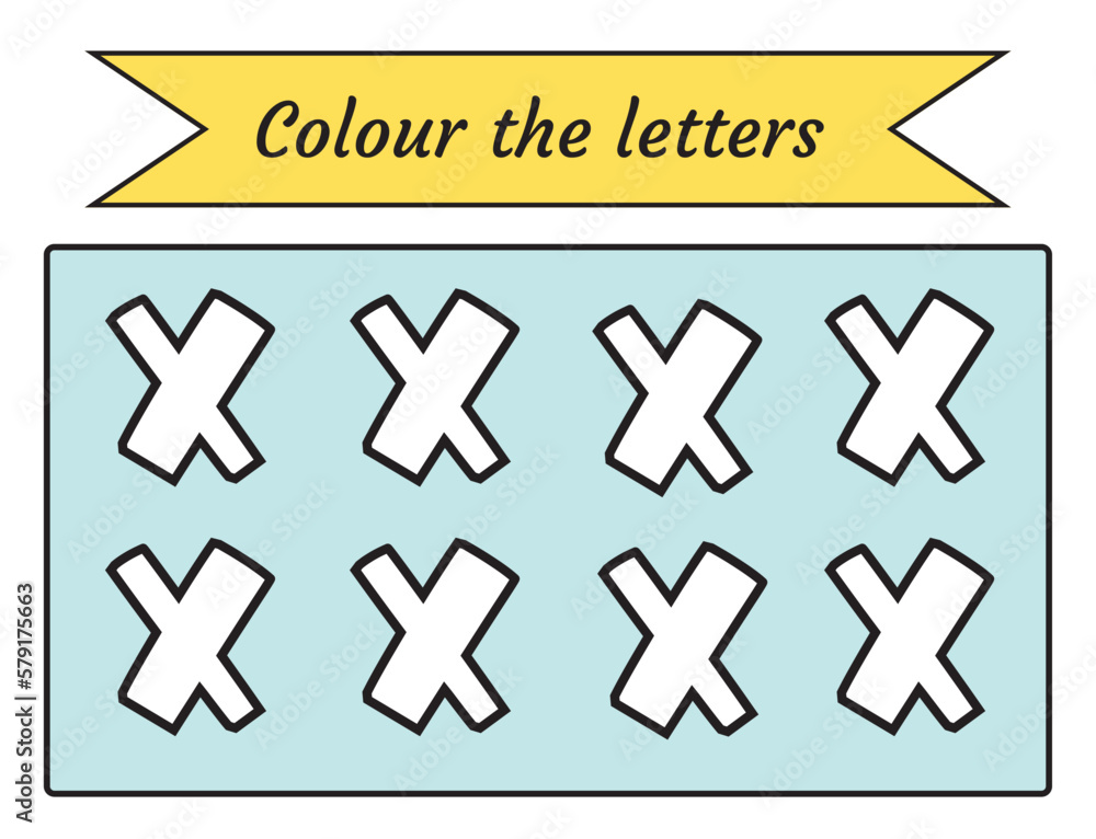 alphabet letters X. Printable worksheet for children's textbooks ...