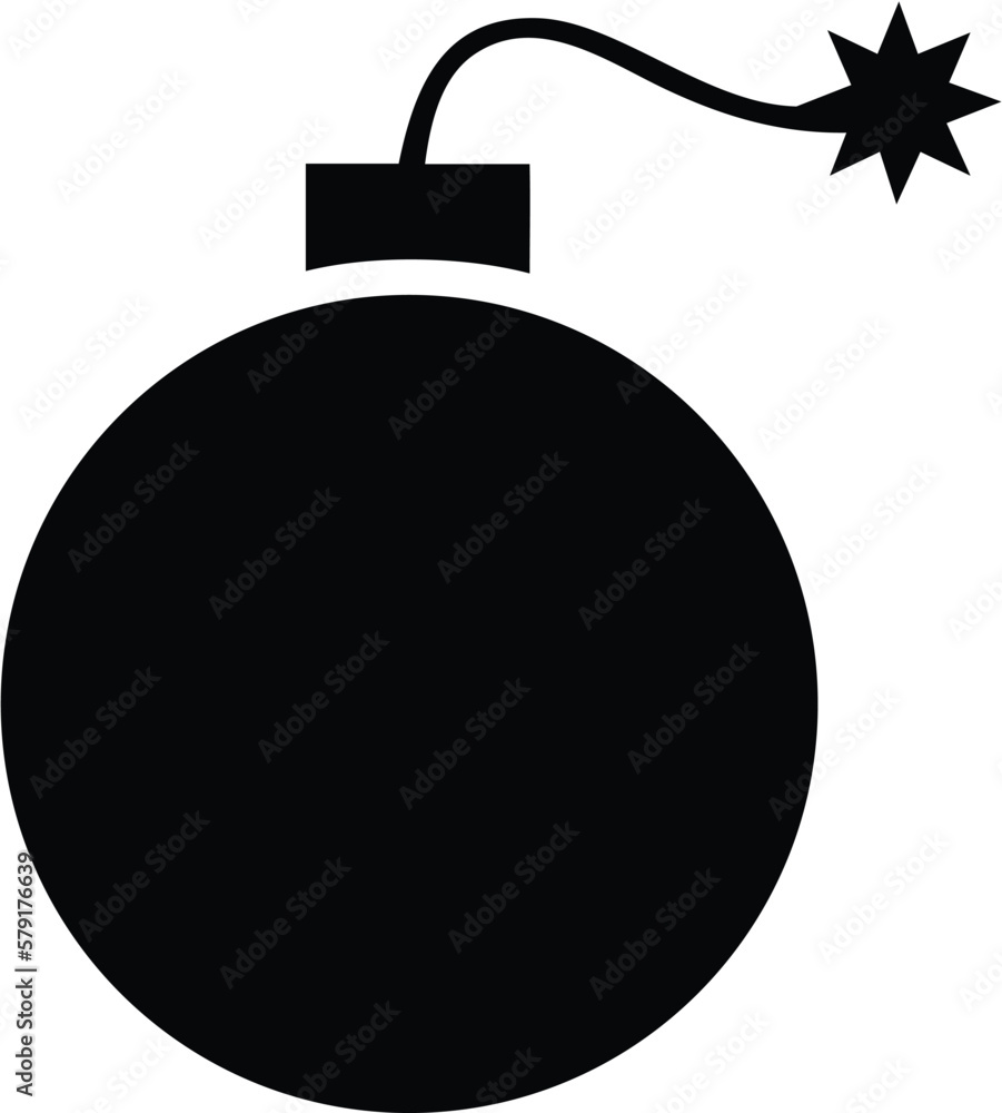 Bomb Black and White Illustration Stock Vector | Adobe Stock