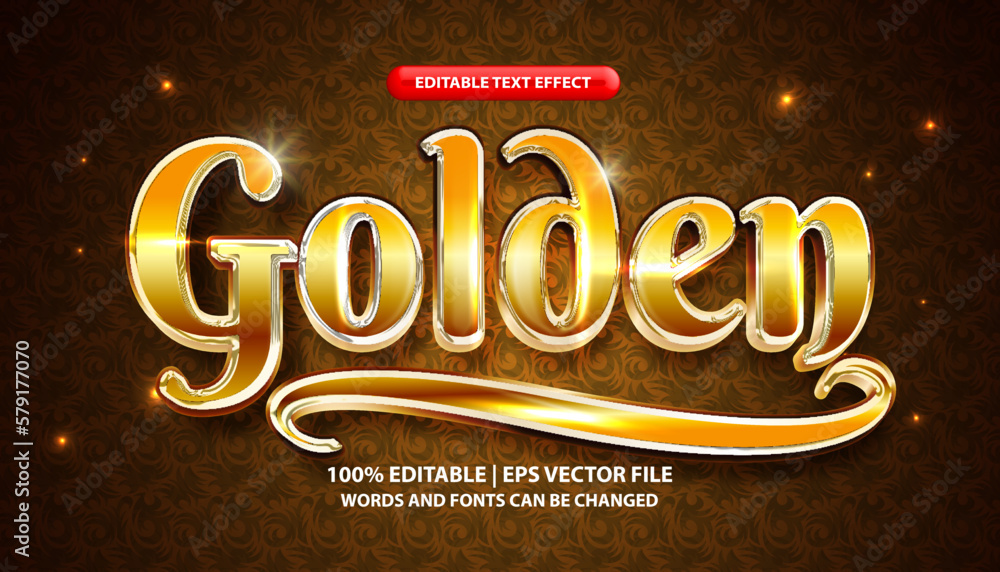 Golden text, editable text effect template, golden luxury effect in ...