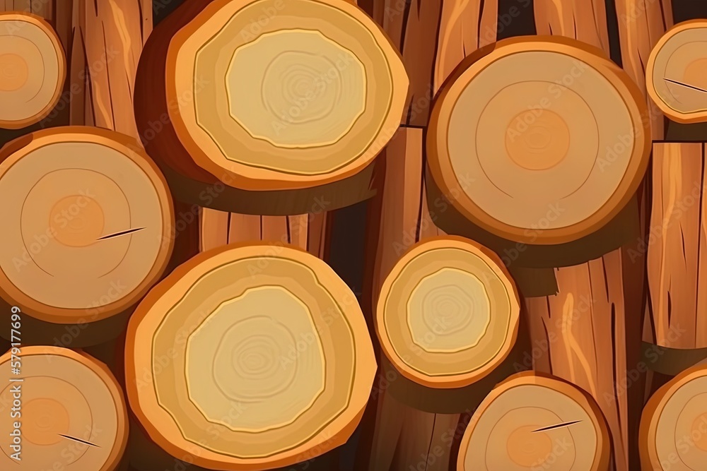 backdrop of piled wooden logs. a log's backdrop and how it's made have ...