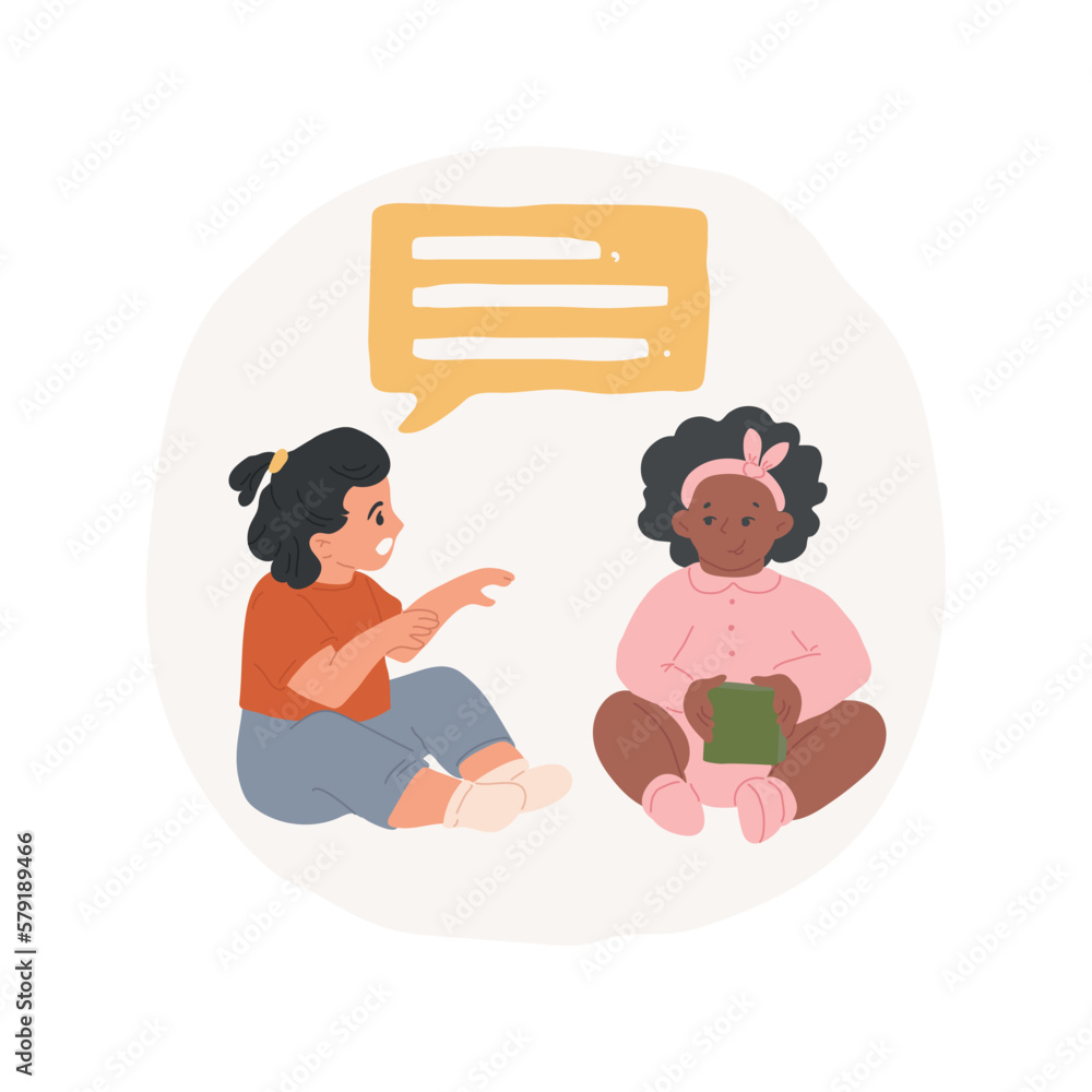 Communicate using sentences isolated cartoon vector illustration ...