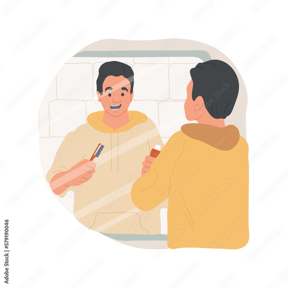 Joke on a friend isolated cartoon vector illustration. Surprised young ...