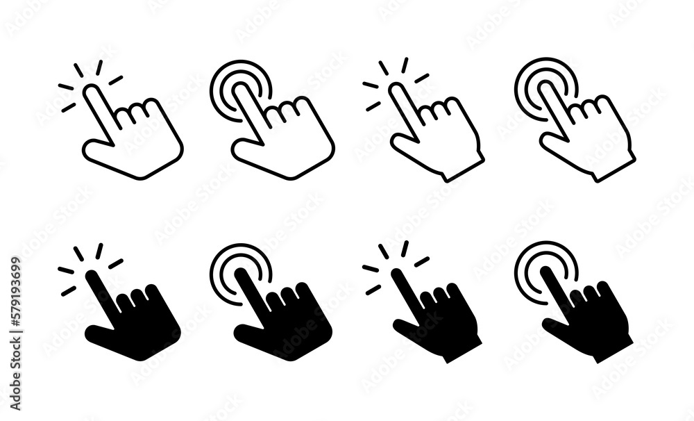 Hand click icon vector for web and mobile app. pointer sign and symbol ...
