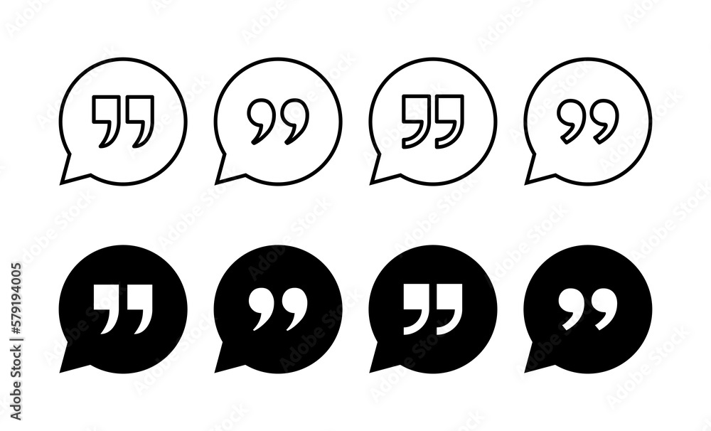 Quote icon vector for web and mobile app. Quotation mark sign and ...
