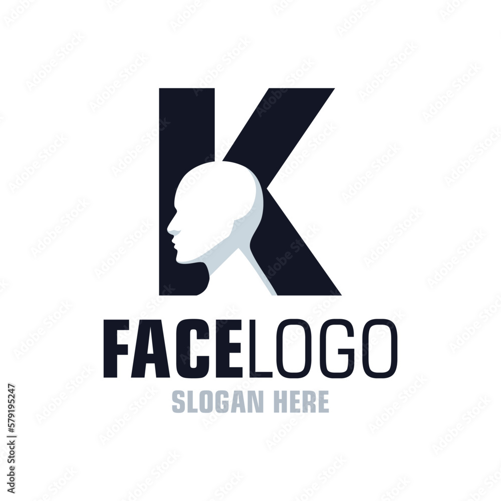 Letter K Face Logo Design Template Inspiration, Vector Illustration ...