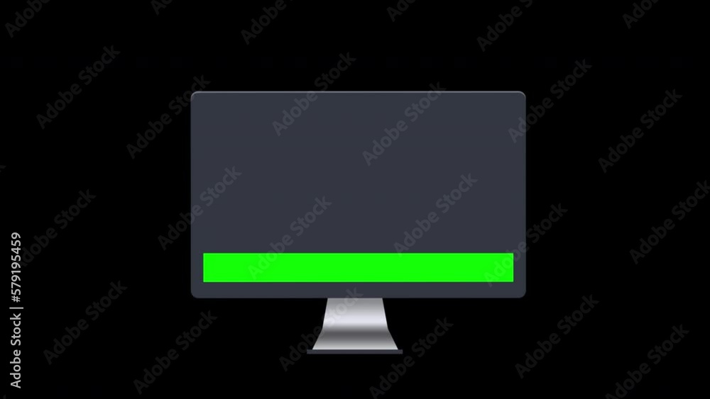 desktop computer monitor screen green screen loop Animation video ...