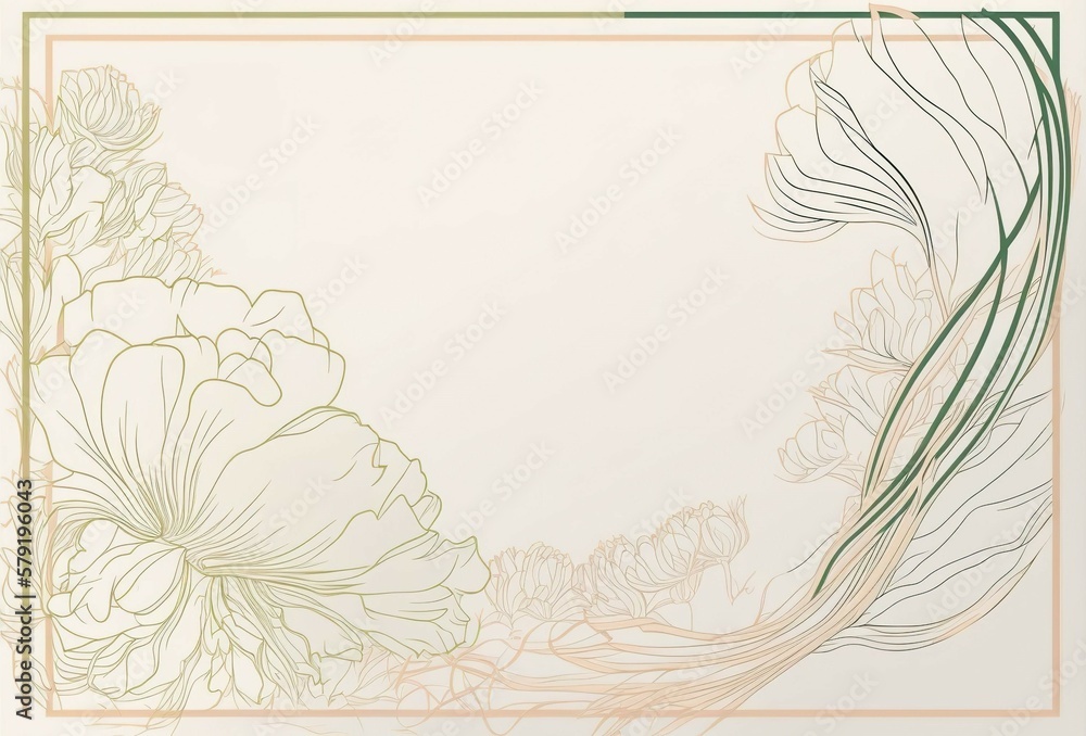 Floral Flowers Invitation Banner Template Modern Abstract Frame Birthday Christinging Baptism