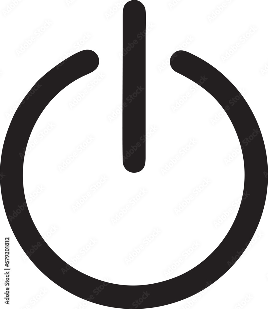 Shutdown botton icon symbol vector image. Illustration of the switch ...